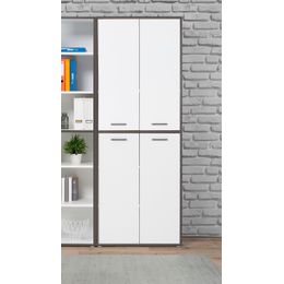 Aktenschrank FORTE, B:84,5cm H:226,4cm T:41,5cm, wei&szlig;, Dekorfolie, FSC-zertifizierter Holzwerkstoff, B&uuml;ro, Schr&auml;nke, "Keflav", Breite 84,5 cm
