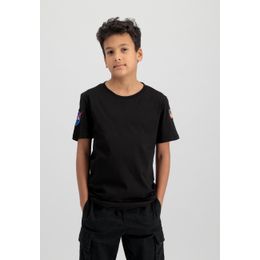 Mädchen T-Shirt "Kids Nasa T-Shirt", schwarz, Gr. 10, Alpha Industries, Obermaterial: 100% Baumwolle, Shirts