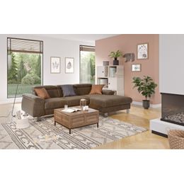 Ecksofa COTTA, B:244cm H:72cm T:166cm, braun, 88% POLYESTER (PES) 12% POLYAMID (PA), Wohnzimmer, Sofas, "Komaris L-Form, B: 244 cm", mit