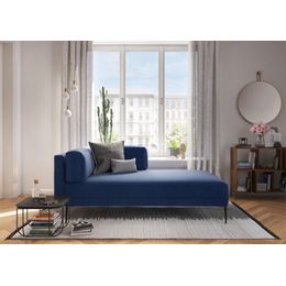 Recamiere Home Affaire, B:210cm H:89cm T:104cm, blau, Samtoptik (100% Polyester);Struktur fein (100% Polyester);Samtcord (92% Polyester, 8%