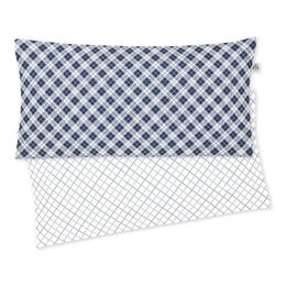 Kissenbezug Irisette, B:80cm L:40cm, blau, Mako-Satin, Obermaterial: 100% Baumwolle, Kissenbez&uuml;ge, "Bea", zeitlose Instagram-Blogger-Kollektion