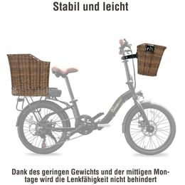 SACHSENRAD Fahrradkorb "Lenkerkorb mit Tragegriff", B/H/T: 17cm x 27cm, braun, Taschen