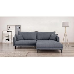 Ecksofa Home Affaire, B:246cm H:86cm T:190cm, grau, 100% Polyester, Wohnzimmer, Sofas, "ALEXANDRIA mit Recamiere rechts oder links bestellbar,