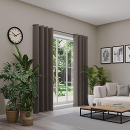 Neutex for you! Verdunkelungsvorhang NEUTEX FOR YOU, B:137cm H:280cm, braun, Polyester, Gardinen, "INSULA", Uni-Dimout f&uuml;r starke Verdunklung, nach Ma&szlig;