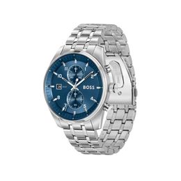 BOSS Herren Chronograph "SKYTRAVELLER", blau, Armbanduhren, Quarzuhr, Armbanduhr, Herrenuhr, Edelstahlarmband, analog, Tag
