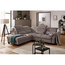 Ecksofa Home Affaire, B:260cm H:104cm T:235cm, braun, Luxus-Microfaser Lederoptik (100% Polyester);Struktur (100% Polyester);Luxus-Microfaser ALTARA