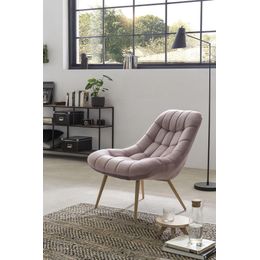 Relaxsessel Salesfever, B:76cm H:85cm T:85,6cm, rosa, Wohnzimmer, Sessel, "Toulon - Komfortabler Loungesessel", mit XXL-Steppung, mit schwarzen oder