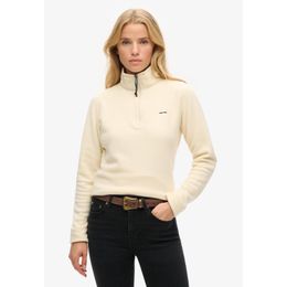 Superdry Damen Fleecepullover "POLAR FLEECE HALF ZIP", beige, Gr. XL, unifarben, Fleece, Obermaterial: 100% Polyester, Sweatshirts