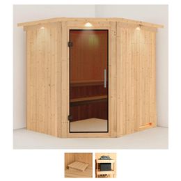 Karibu Sauna "Siirin", ohne Ofen, (ohne Ofen), beige, Saunen, ohne Ofen