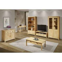 TV-Board Home Affaire, B:110cm H:47cm T:39cm, beige, Massivholz, Sideboards, mit Kabeldurchführung