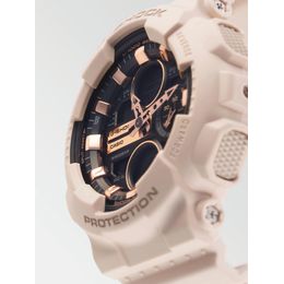 Casio G-SHOCK Damen Chronograph, beige, Armbanduhren, Quarzuhr, Armbanduhr, Damen, Herren,Digitaluhr, bis 20 bar wasserdicht