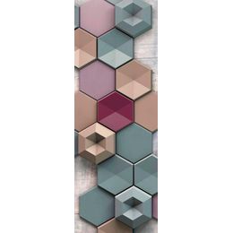 Komar Vliestapete "Digitaldruck Vlies - Hexagon - Größe 100 x 280 cm", B/L: 100mm x 280mm, Rollen:, bunt, Wohnzimmer, Tapeten, Wohnzimmer,
