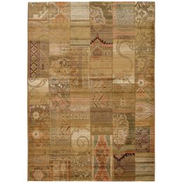 Teppich Theko, B:90cm H:10mm L:160cm, beige, Kunstfaser, Wohnzimmer, Teppiche, "Gabiro 5504", Melange-Effekt, Patchwork Design, auch als L&auml;ufer,