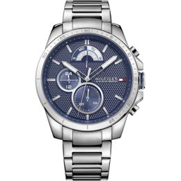 Tommy Hilfiger Herren Multifunktionsuhr "DECKER", silber, Armbanduhren, Quarzuhr, Armbanduhr, Herrenuhr, Datum, Edelstahlarmband