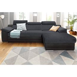 Sit & More Ecksofa SIT & MORE, B:271cm H:94cm T:168cm, schwarz, Luxus-Microfaser ALTARA NUBUCK (100% Polyester) / Struktur (100% Polyester);Luxus-Kunstleder /