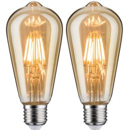 Paulmann LED-Leuchtmittel "Bundle ST64 gold 2x 6,5 W", Ø:6,4cm, transparent, Leuchtmittel