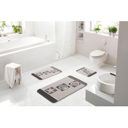 Badematte LINEA DUE, H:18mm, grau, Polyacryl, Badematten, "Aquatica"