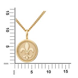 OROLINO Damen Kette mit Anh&auml;nger "Gold 375 mit Lilien-Motiv 42/45cm lang", 42+3cm, Gold, L: 45 B: 12mm, gelb, Gold, B:12mm, Halsketten