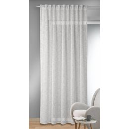 Gardine HOMING, B:135cm H:245cm, silber, Polyester, Wohnzimmer, Gardinen, "Maja", Fertigschal