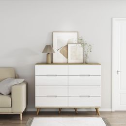 Kommode OTTO HOME "Lund", weiß, B:120cm H:95cm T:40cm, ABS-Kunststoff, FSC-zertifizierter Holzwerkstoff, MDF, Melamin, Spanplatte, Sideboards, Kommode