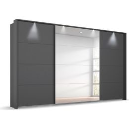 Schwebet&uuml;renschrank Rauch, B:323cm H:214cm T:68cm, grau, Holzwerkstoff, Schr&auml;nke, "Kleiderschrank Schrank Garderobe OTELI inkl. 3 Innenschubladen",