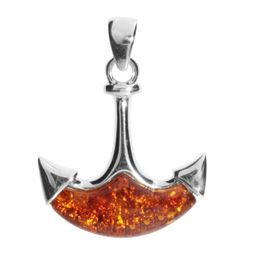 OSTSEE-SCHMUCK Damen Kettenanh&auml;nger "OSTSEE-SCHMUCK Anh&auml;nger Anker Anh&auml;nger Anker", 29x22mm, Silber 925 (Sterlingsilber), 2,9 g, wei&szlig;, Silber 925