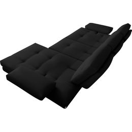 Ecksofa Calia italia, B:308cm H:90cm T:153cm, schwarz, Leder BULL (100% Leder), Wohnzimmer, Sofas, "Toby Wing, L-Form, Multifunktionssofa, edel und