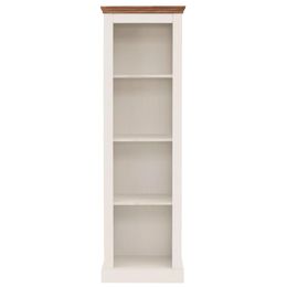 Stauraumregal Home Affaire, B:55cm H:180cm T:38cm, weiß, MDF, Massivholz, Regale, "Selma", Kiefernholz, feste und verstellbare Böden, Breite 55 cm,