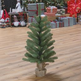 IC WINTERWORLD K&uuml;nstlicher Weihnachtsbaum "Tannenbaum, k&uuml;nstlicher Christbaum", H: 90cm bis, gr&uuml;n, Weihnachtsb&auml;ume, Weihnachtsdeko mit Jutebeutel um