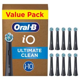 Oral-B Herren Aufsteckbürsten "iO Ultimative Reinigung", 10 Stk., schwarz, Zahnbürstenköpfe, für fortgeschrittene Tiefenreinigung und