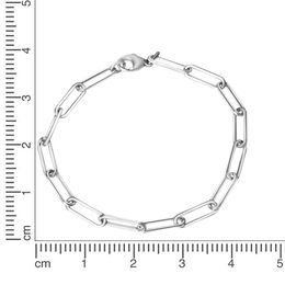 Vivance Damen Armband "925/- Sterlingsilber Gliederarmband glanz rhodiniert 21 cm", 21cm, Silber 925 (Sterlingsilber), wei&szlig;, Silber 925