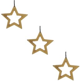 CREATIV DECO Dekostern, B/H/T: 16cm x 16cm x 0,5cm, gold, Dekosterne, modernes Cut-Out-Design