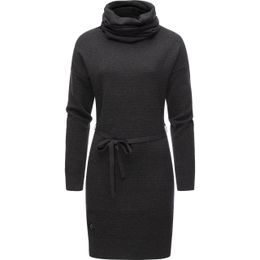 Ragwear Damen Sweatkleid "Babett Dress Intl.", grau, Gr. XL, Strick, 100% Baumwolle, Kleider, warmes Winterkleid mit breitem Rollkragen