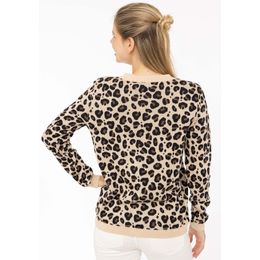 Zwillingsherz Damen Strickjacke ""Gestrickter-Leo"", beige, Gr. S, Strick, Obermaterial: 100% Baumwolle, Strickjacken, mit Kn&ouml;pfen, mit Leomuster aus
