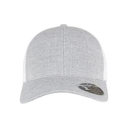 Fitted Cap Flexfit "Flexfit Trucker 110 Mesh 2-Tone Cap", Damen, Gr. onesize, melangesilber, weiß, 100% Baumwolle, Caps