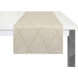 Tischl&auml;ufer Adam, B:50cm L:150cm, beige, Bio-Baumwolle, Tischdecken, "Casket Valdelana"