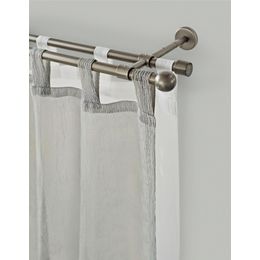 Gardinenstange Garesa, L:350cm &Oslash;:16mm, silber, Metall, Wohnzimmer, Gardinenstangen, "BOLTI", Vorhanggarnitur, verl&auml;ngerbar, Wandmontage, ohne Ringe
