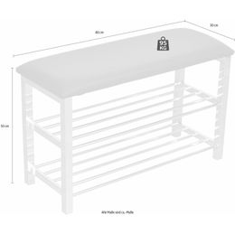 Schuhbank Inosign, B:80cm H:50cm T:30cm, grau, Flur, Sitzb&auml;nke
