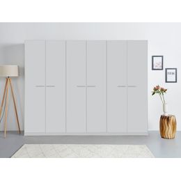 Dreht&uuml;renschrank Rauch, B:271cm H:210cm T:54cm, grau, Holzwerkstoff, Schr&auml;nke, "Kleiderschrank Schrank Garderobe TOPSELLER OTELI inkl.