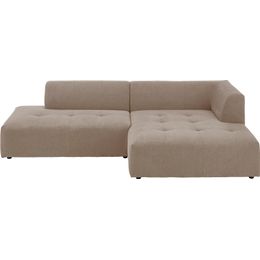 3-Sitzer, B:269cm H:70cm T:153cm, beige, ATLANTIC HOME COLLECTION, Sofas, "Leonardo", Ottomane mit XXL-Liegefl&auml;che