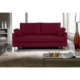 Schlafsofa Bali, B:166cm H:90cm T:95cm, rot, Wohnzimmer, Sofas, "FLEXA, Sitzen / Relaxen / Schlafen", – Schlafsofa „Made in Germany“