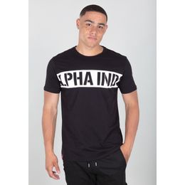 Herren T-Shirt "Printed Stripe T-Shirt", schwarz, Gr. L, Alpha Industries, Obermaterial: 100% Baumwolle, Shirts