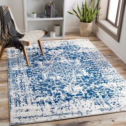 Teppich LIVABLISS, B:140cm H:12mm L:200cm, blau, Kunstfaser, Wohnzimmer, Teppiche, "SYRACUSA", Vintage Orientteppich, Kurzflor Boho