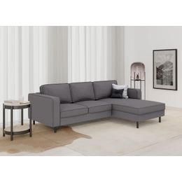 Ecksofa Trendmanufaktur, B:232cm H:81cm T:161cm, grau, 100% Polyester, Wohnzimmer, Sofas, "Watkins, Couch wahlweise mit Schlaffunktion & Bettkasten,