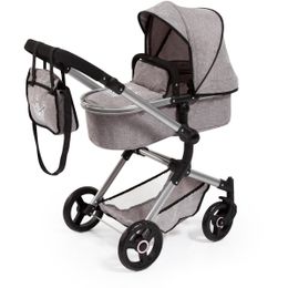 BAYER Jungen Kombi-Puppenwagen "Vario, Grau", grau, Kunststoff, Metall, B:42cm H:86cm T:65cm, Puppenwagen, inkl. Wickeltasche