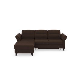 Sit & More Ecksofa SIT & MORE, B:250cm H:87cm T:163cm, braun, 100% Polyester, Wohnzimmer, Sofas, "Mellum L-Form", Federkern, wahlweise mit Bettfunktion,