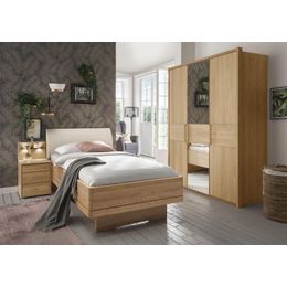 Nachtkonsole Wiemann, B:40cm H:48cm T:43cm, braun, Holz teilmassiv, Sideboards, "Kiruna, Eiche teilmassiv, Made in Germany, mit Soft-Close-Funktion",