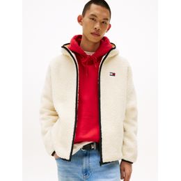 Tommy Jeans Herren Pl&uuml;schjacke "TJM REG BADGE TEDDY ZIP TRU EXT", beige, Gr. S, unifarben, Sweatware, Obermaterial: 100% Polyester, Jacken,