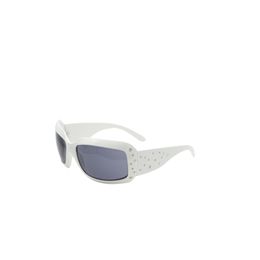 Damen Sonnenbrille "Snowflake", wei&szlig;, Collezione Alessandro, unifarben, Sonnenbrillen, mit kleinen Steinchen