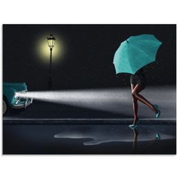 Glasbild Artland, B:60cm H:45cm, blau, Glas, K&uuml;che, Bilder, "Verregneter Tag 2", in verschiedenen Gr&ouml;&szlig;en